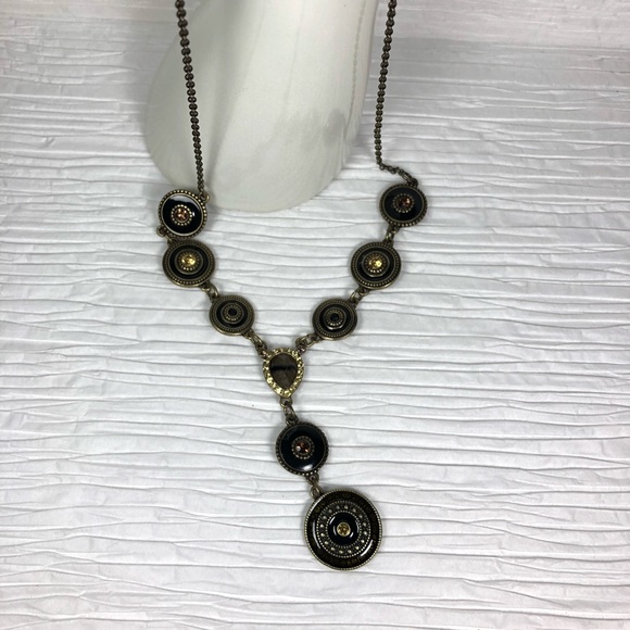 NRT | Jewelry | Vintage Nrtavon Bronze Lariat Necklace Gemstones | Poshmark